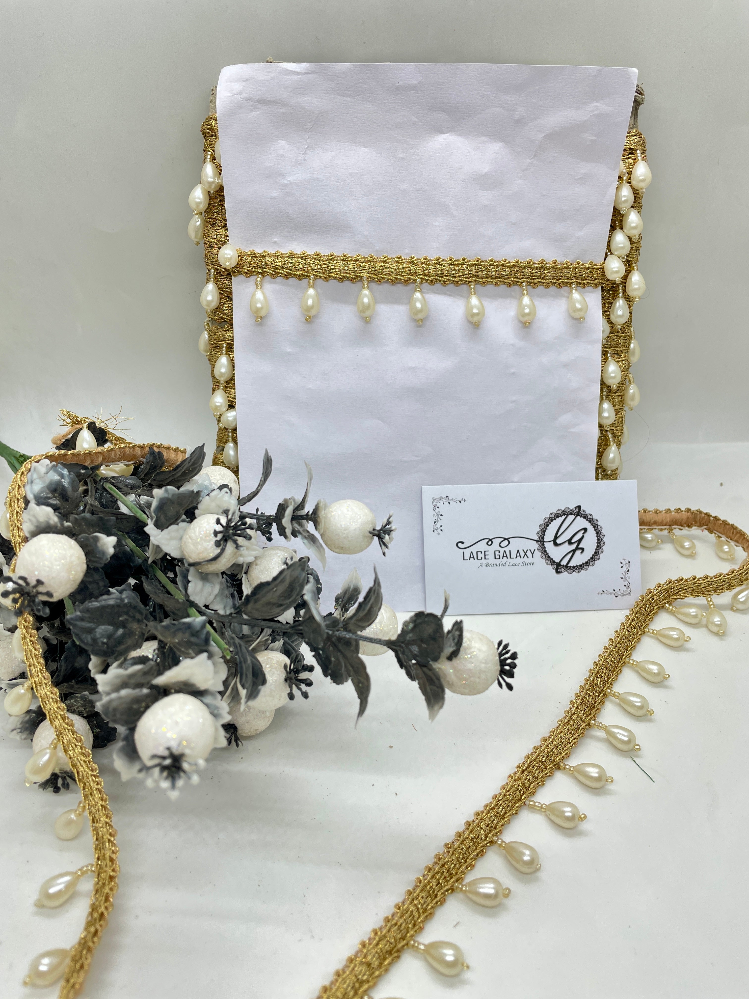 8mtr Pearl handwork lace – Lacegalaxy